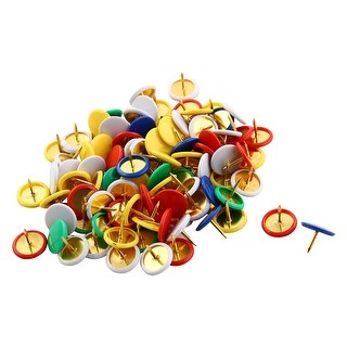 100 Pcs Office Assorted Color Round Top Push Pins Thumb Tacks 10mm ...