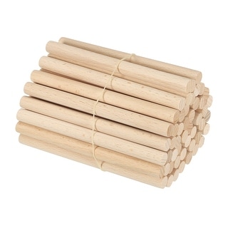 50Pcs Dowel Rods Unfinished Wood Sticks Round Wooden Dowel Rods - Bed ...