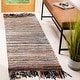 SAFAVIEH Handmade Vintage Boho Leather Zhanna Modern Stripe Leather Rug ...