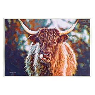 Stupell Modern Cattle Portrait Wall Plaque Art Design by Dakota Diener ...
