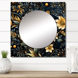 Designart "Blue Celestial Boho Pattern III" Modern Wall Mirror - Floral ...