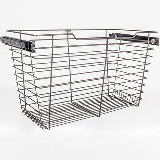 Hardware Resources 17" Tall Pull Out Wire Basket with Full Extension ...