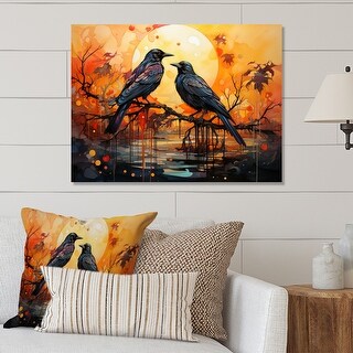 Designart "Crow Regal Renaissance II" Animals Large Metal Prints - Bed ...