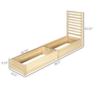 Natural Outdoor Raised Garden Bed Planter Box Kit with Climbing Frame ...
