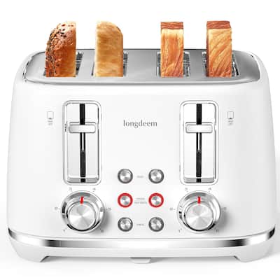 4 Slice Toaster with Extra Wide Slots & Removable Crumb Tray, Retro ...