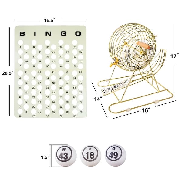 GSE™ Professional X-Large Bingo Game Set with Bingo Cage and 1.5" Bingo ...