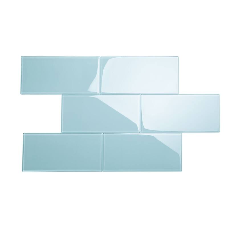 Morning Sky Blue 6x12 Glass Subway Tile - Overstock - 32392042