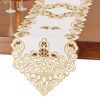 Embroidered Dainty Scroll Cut-Out Holiday Table Linens - Bed Bath ...