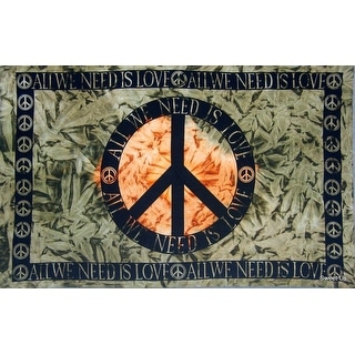 Cotton All We Need is Love Peace Sign Tapestry Wall Hang - 55 x 85 in ...