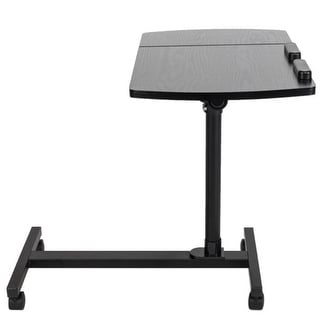 Four-Wheel Multifunctional Flat Surface Lifting Computer Desk Black ...