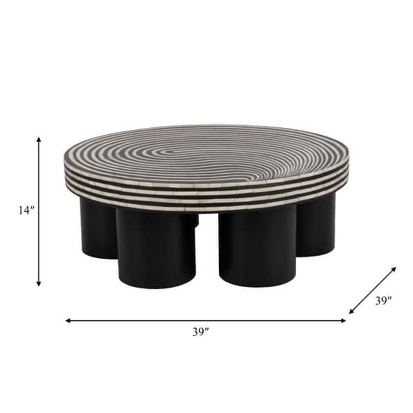 Sagebrook Home Modern Abstract Wood Black/ White Top Coffee Table - 39 ...