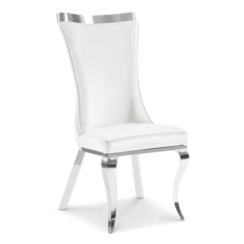 Furniture of America Thaddeus Glam Velvet High Back Side Chair (Set of ...