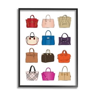 Stupell Glam Designer Bags Fashion Forward Purse Chart Framed Wall Art ...