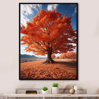 Designart "USA Autumn Splendor Tree" USA Framed Canvas Print - Bed Bath ...