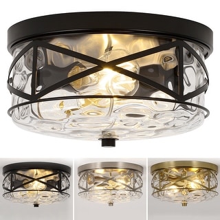 Modern Farmhouse 2-Light Ceiling Fixture with Glass Shade - Bed Bath ...