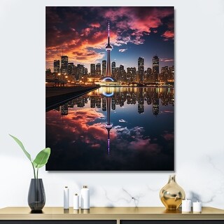 Designart "Canada Toronto Reflections I" Canada Wall Decor - Bed Bath ...