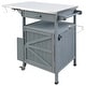 40.5" Outdoor Rolling Grill Cart with with Lockable Wheels, Stainless ...