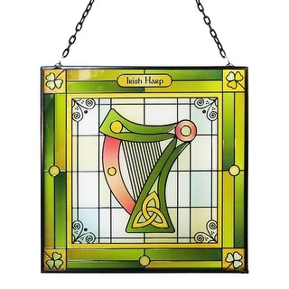 Multi Color Stained Glass Irish Reflections Glass Panel and Celtic ...