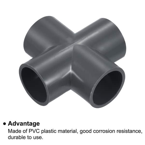 2pcs 1" PVC Water Pipe Fittings 4 Way Tee Cross Joint Connectors ...
