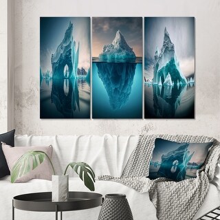 Designart "North Atlantic Blue And White Iceberg II" Coastal Canvas ...