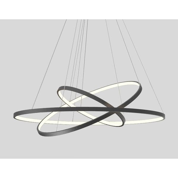 Modern Painted Black 3 Rings LED Pendant Light Fixture - Bed Bath ...