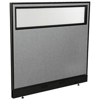 48-1/4"W x 46"H Office Partition Panel with Partial Window & Pass-Thru ...