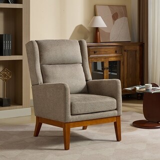 Wide Modern Accent Chair,Polyester Blend High Back Reading Chair ...