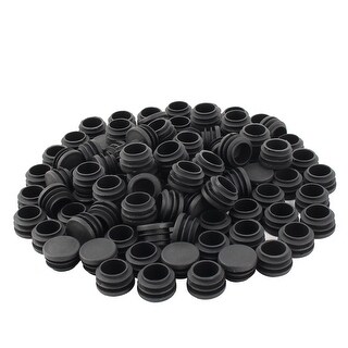 Table Chair Plastic Flat Base Round Tube Pipe Insert Cover Black 28mm ...