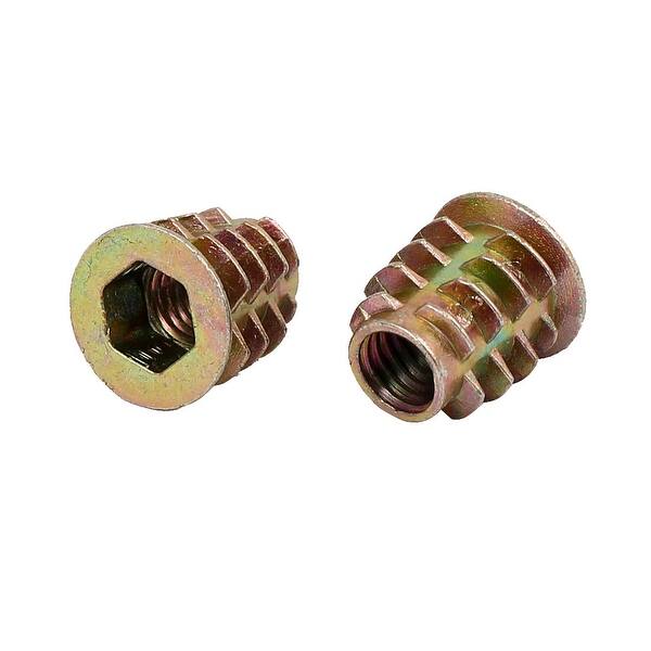 M6x12mm E-Nut Wood Insert Interface Screw Hex Socket Nut Fitting 50PCS ...