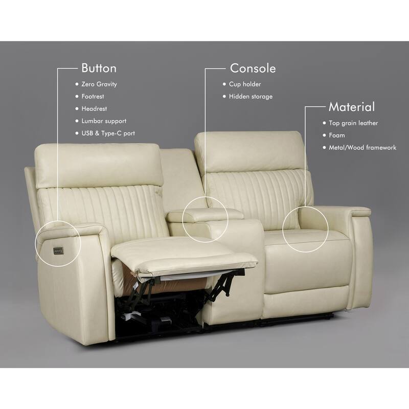 157''W 5-Seat Power Sofa set with Zero Gravity, Adjustable Headrest ...