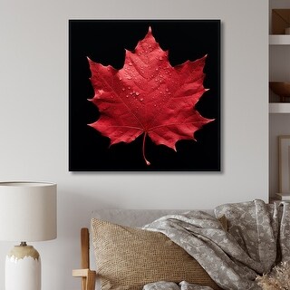 Designart "Red Leaves Ruby Reduction I" Leaves Wall Art - Bed Bath ...