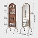 Arched Full Length Mirror with Storage Shelves & Wheels,Freestanding ...