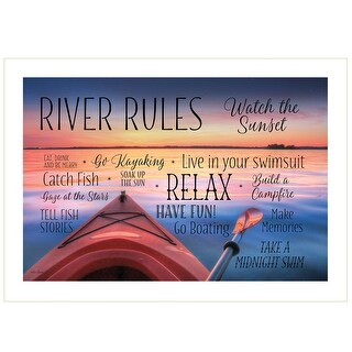 HomeRoots River Rules 2 White Framed Print Wall Art - Bed Bath & Beyond ...