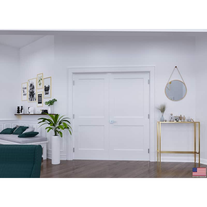 RESO Interior Door Double Door Solid Core Double Panel Style ...