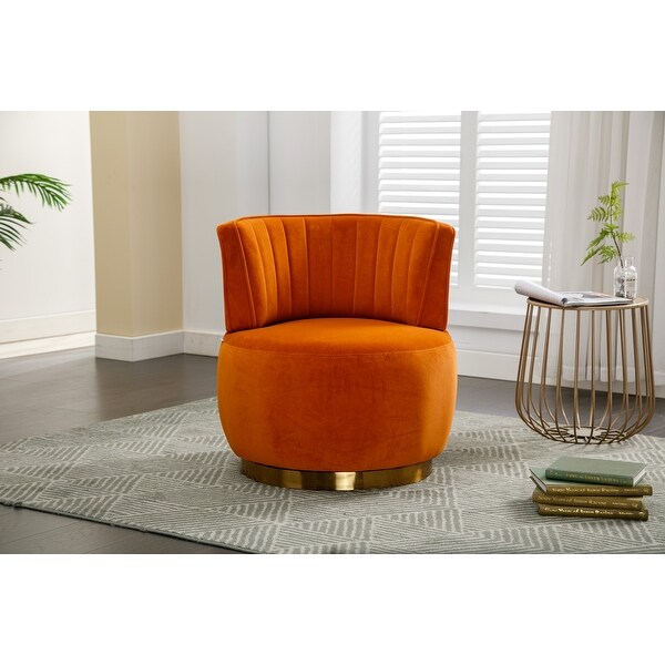 Velvet Swivel Accent Chair 360 Degree Rotation with Soft Foam Cushions Armless Chair Bed Bath Beyond 38329629