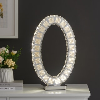 Finesse Decor Oval Crystal Extravaganza Table Lamp with LED Strip ...