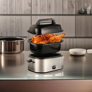 Silver Chicken Turkey Roaster Electric Roasting Pan - Bed Bath & Beyond ...