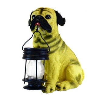Pug Dog With Lantern Solar Light - Bed Bath & Beyond - 23536350