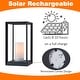H14 Inch Modern Minimalist Open Frame Solar Lantern with LED Candle ...