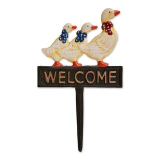 Accent Plus Home Decorative Welcome Ducks Cast Iron Sign - 6.75x0.5x12 ...