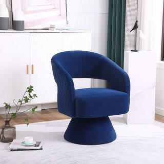 Velvet Rhombus Accent Chair Armchair Swivel Round Barrel Chair - Bed ...