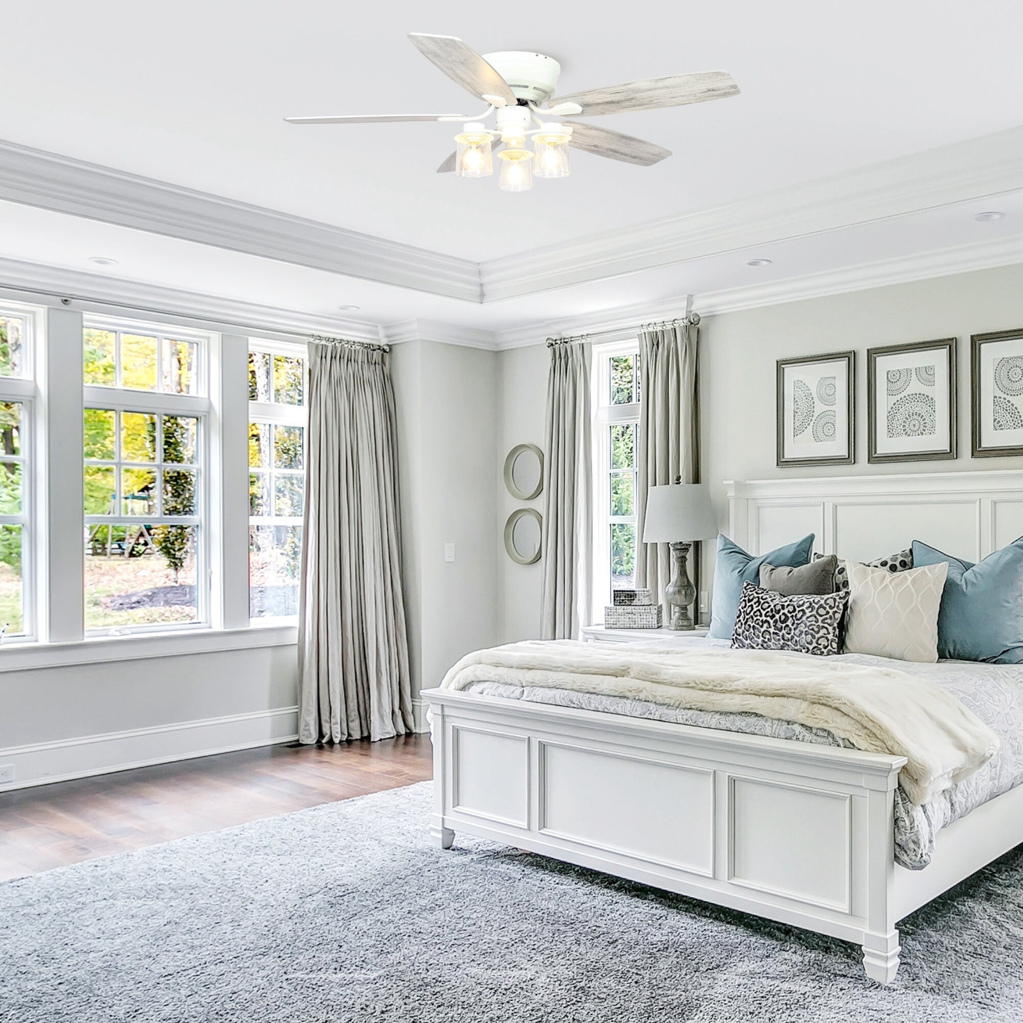 white ceiling fan for bedroom