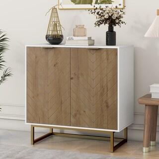 Gold Storage Cabinet with 2 Doors,Buffet Sideboard Cabinet,Kitchen ...