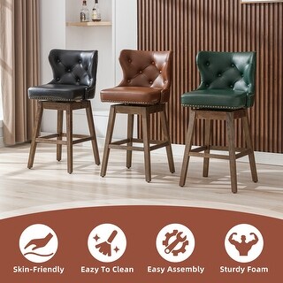 Rivet style 360 swivel bar chair with footrest set of 2 - Bed Bath ...