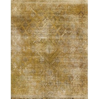 Ahgly Company Machine Washable Abstract Metallic Gold Area Rugs - Bed ...