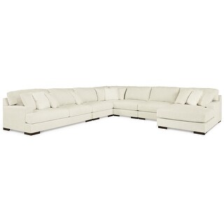 Signature Design by Ashley Zada Ivory 6-Piece Sectional with Chaise ...