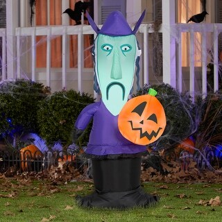Gemmy Halloween Inflatable Shock w/ Jack O' Lantern, 4 ft Tall - Bed ...