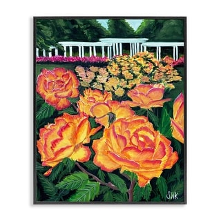Stupell Rose Garden In Bloom Framed Giclee Art Design By Sarah Waldron ...