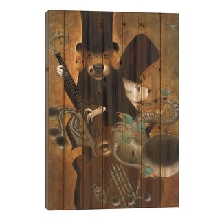 Canine Beat Print On Wood by Bill Carman - Multi-Color - Bed Bath ...