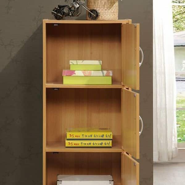 3 Shelf 3 Door Bookcase Multi-Purpose Maple - 52 x 63 - Bed Bath & Beyond - 38909007